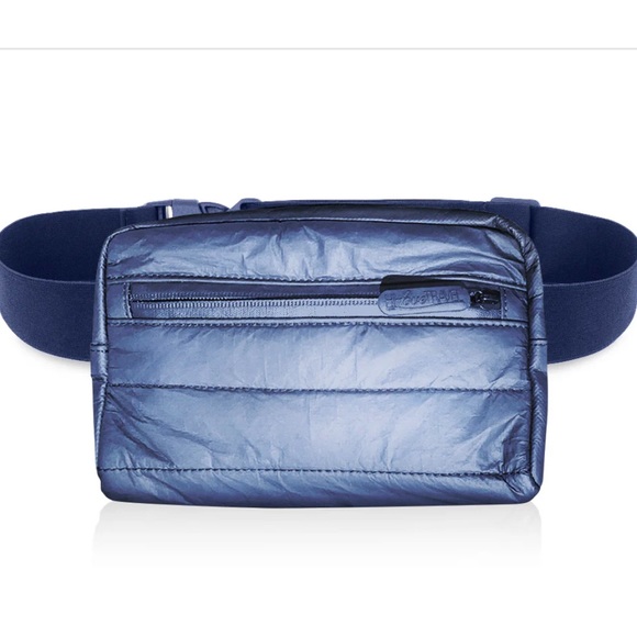 hi,love | Bags | Hilove Puffer Fanny Pack In Shimmer Navy | Poshmark